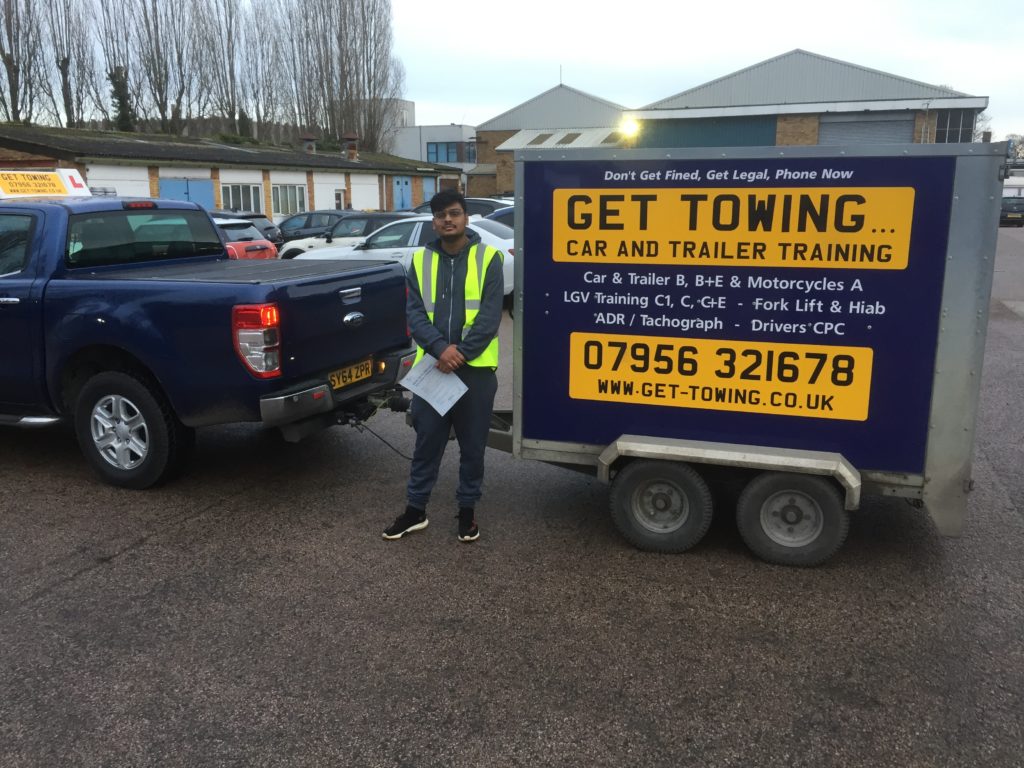 B+E test passed. Alif has upgraded his trailer licence and passed the ...